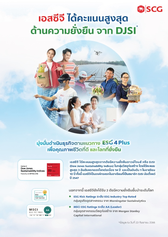 เอสซีจี ได้คะแนนสูงสุดด้านความยั่งยืนจาก DJSI – THAILANDPLUS NEWS