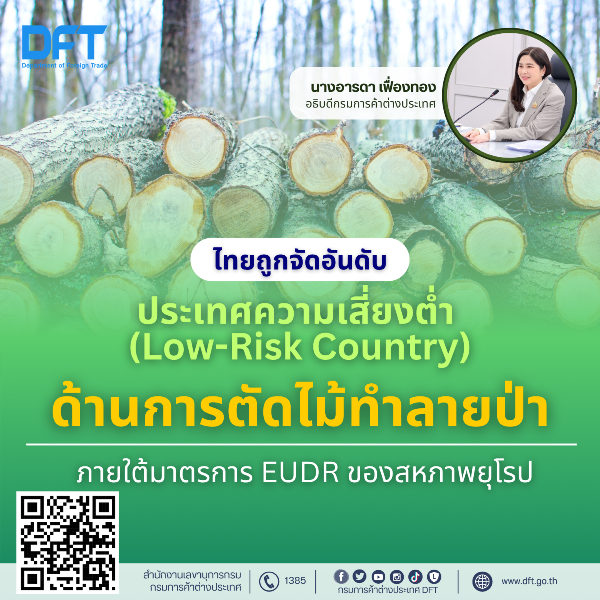 ไทยถูกจัดอันดับประเทศความเสี่ยงต่ำ (Low-Risk Country) ด้านการตัดไม้ ...